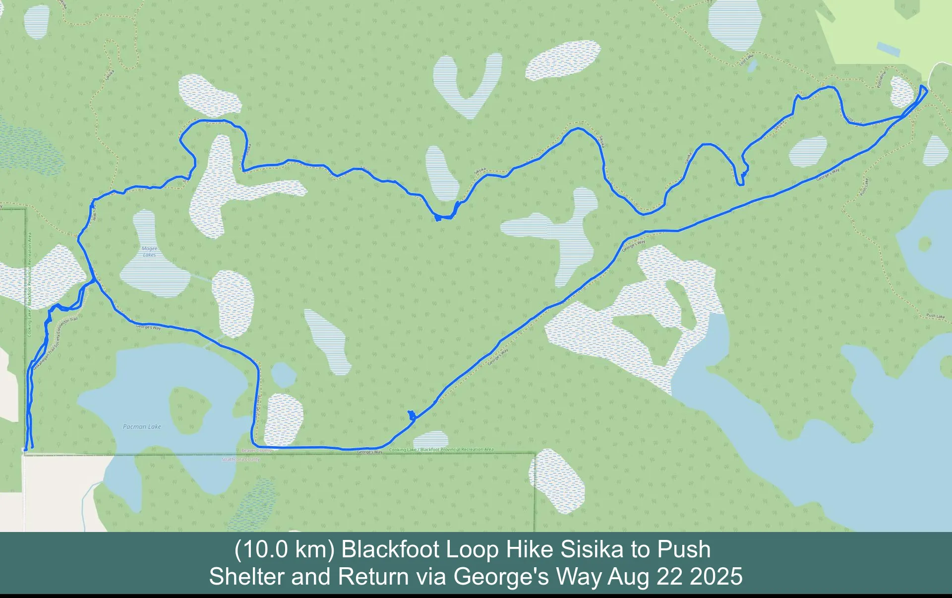 Blackfoot Loop Hike to Push Shelter · Grant's Tracks